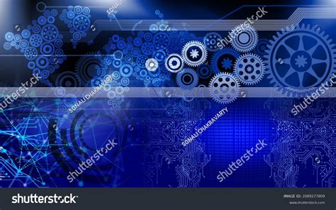 Abstract Technology Background Binary Cogs Concept Stock Illustration