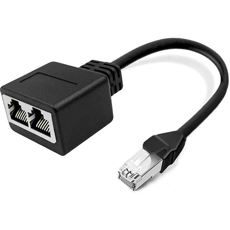 Ethernet Splitter Male To 2 Female Network Adapter Rj45 Lan Ethernet