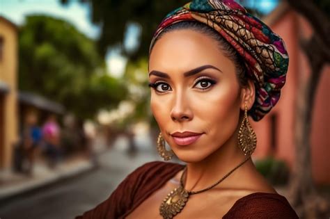 Premium AI Image Portrait Of A Hispanic Woman Neural Network AI Generated