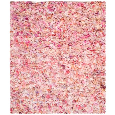 Safavieh Rio Shag 8 X 10 Ivorypink Indoor Abstract Area Rug At