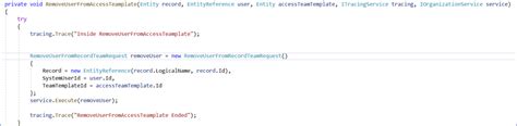 how to add or remove user from access team template programmatically