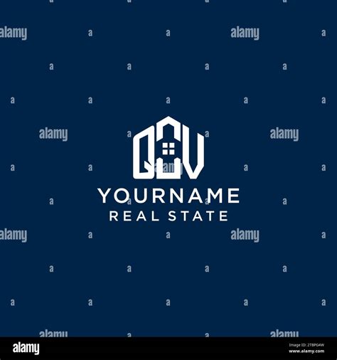 Initial Letter Qv Monogram Logo With Abstract House Shape Simple And