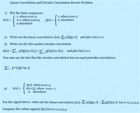 Solved Linear Convolution and Circular Convolution Review | Chegg.com