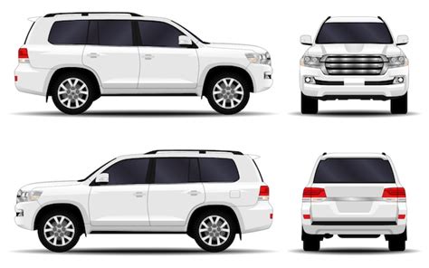 Carro Suv Realista Vista Frontal Vista Lateral Vista Traseira
