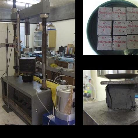 Ucs Testing A Servo Hydraulic Testing Machine B Cubes Before Ucs