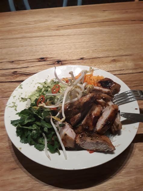 Homemade Viet Lemongrass Chicken Cucumber Carrot Coriander Bean