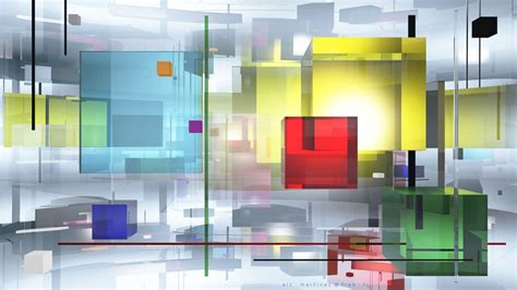 Wallpaper Id 509553 Digital Art 3d 1080p Transparency Geometry Lines Cube Colorful