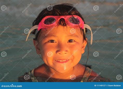 Happy Asian Girl On Beach Stock Image Image Of Chinese 11140127