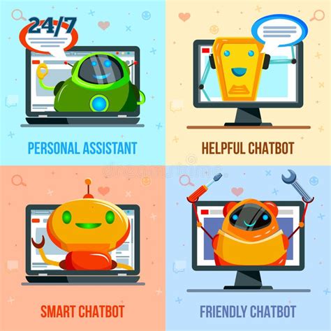 Chat Bot Artificial Intelligence Stock Vector Illustration Of