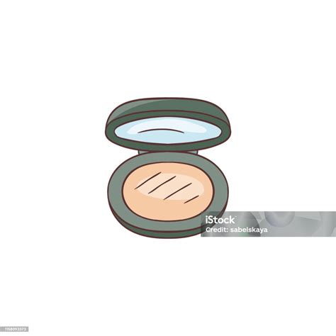 배경에 격리 된 분말 상자 벡터 스케치 아이콘입니다 손으로 그린 파우더 박스 아이콘입니다 인포 그래픽 웹 사이트 또는 응용