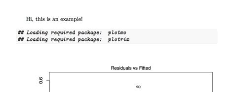 r knitr shows comments from library import stack overflow