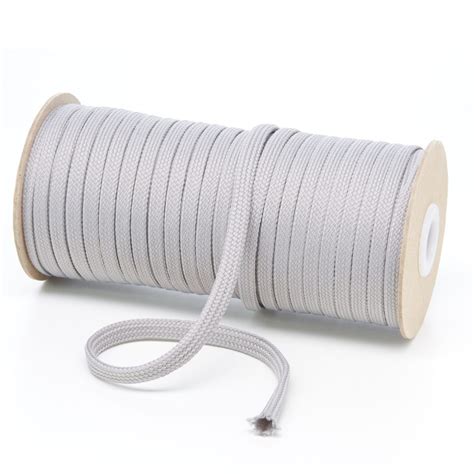 7mm Flat Light Grey Polyester Tubular Braid Kalsi Cords Uk Made
