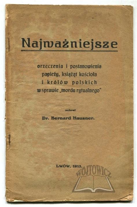 Hausner Bernard Najważniejsze Orzeczenia I Postanowienia Papieży