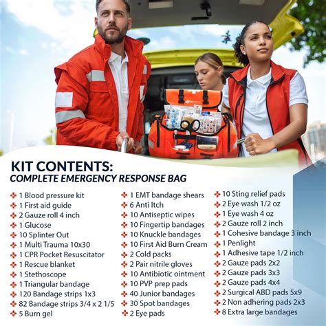 Mfasco First Aid Kit Fully Stocked Portable Reflective Bag First