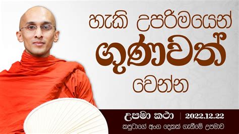 13 හැකි උපරිමයෙන් ගුණවත් වෙන්න දහම් අරුතින් පිරි උපමා කතා ‍2022 12