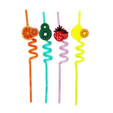 Canudo Divertido Frutas Silver Festas PCT 4un Comércio de produtos
