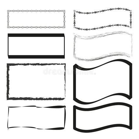 Rectangle Frame Set Black Vector Collection Decorative Border Designs Various Style Elements