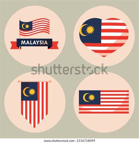 Banderas De Hari Merdeka Malaysia Ambientadas Vector De Stock Libre