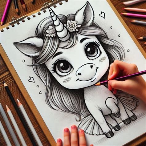 طراحی اسب تک‌ شاخ فانتزی نقاشی کودکانه‌ای جذاب سوییتی بلاگ