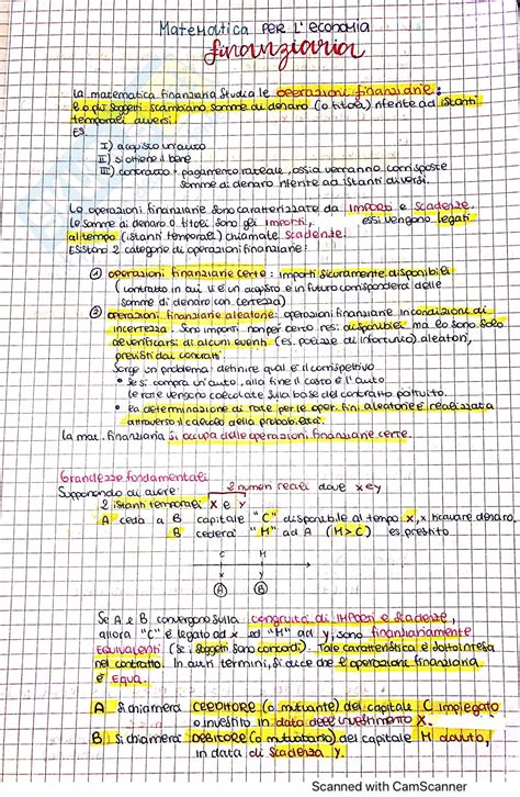 Appunti Teorici Lezioni Matematica Finanziaria