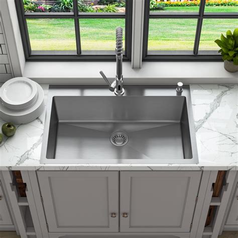 Sinber 33 X 22 Drop In Single Bowl Kitchen Sink With 18 Gauge 304