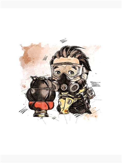 Apex Legends Caustic Chibi Watercolor Sketch Sticker For Sale By