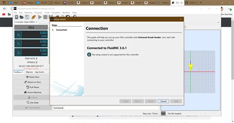 Fluidnc And 6 Pack Connecting To Ugs · Winder Universal G Code Sender