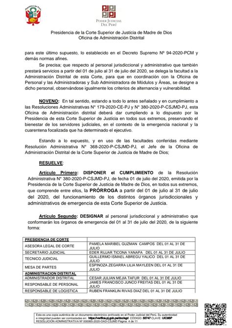 🟠 ResoluciÓn Administrativa N° 065 2020 Oad Csjmd Pj Cuttly