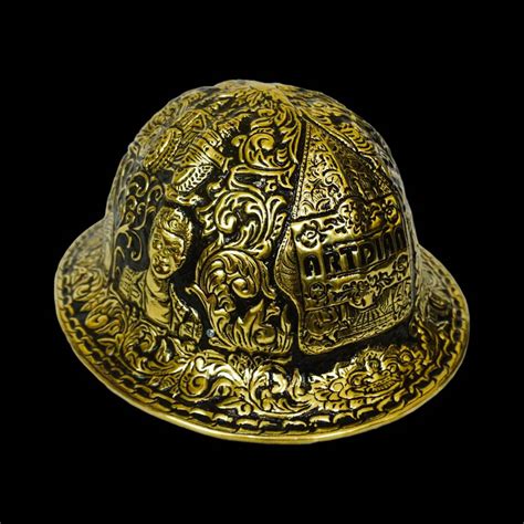 Custom Made Brass Hammered Hard Hat Artdian Collection