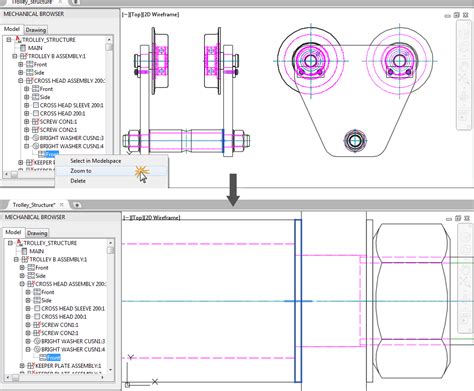 About Locating Selecting And Modifying Components And Folders AutoCAD Mechanical Toolset