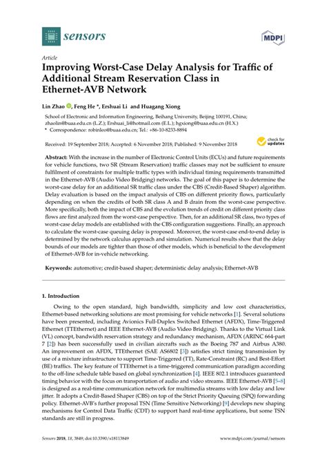 Pdf Improving Worst Case Delay Analysis For Traffic Of Additional Stream Reservation Class In