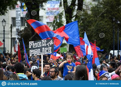 Massive Protest Days In Chile Editorial Stock Image Image Of Person