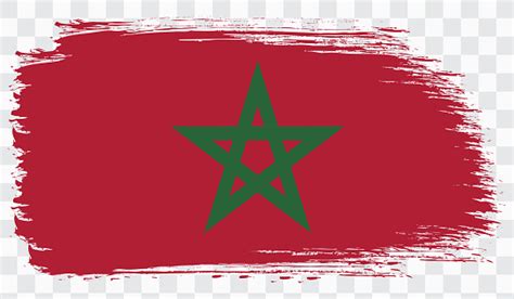 모로코 국기와 함께 그런 지 브러시 스트로크 수채화 그림 깃발 포스터 국기의 배너 스타일 수채화 그리기 투명한 배경에 격리된 벡터입니다 가리기에 대한 스톡 벡터 아트 및