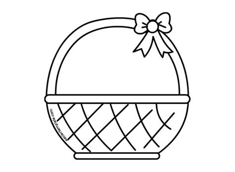 Egg Basket With Bow Easter Template