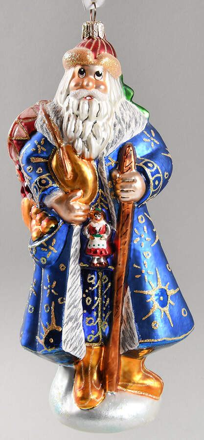 Santas Siberian Santa Blue No Box By Christopher Radko Replacements