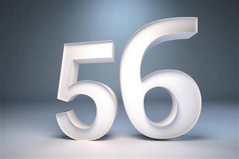 Premium Photo Number 56 Fifty Six On White Background