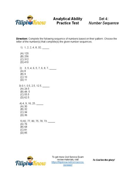 Analytical Ability Practice Test Set 4 Pdf