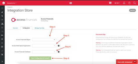 Access Financials Integration Setup Unleashed Support