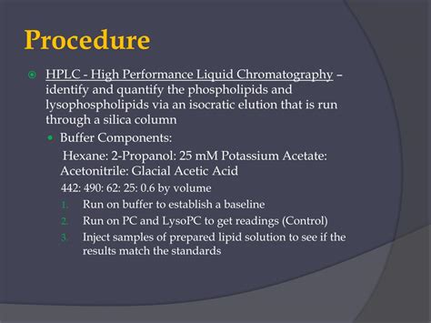 Ppt Experimentation With Phospholipids For Hplc Analysis Powerpoint