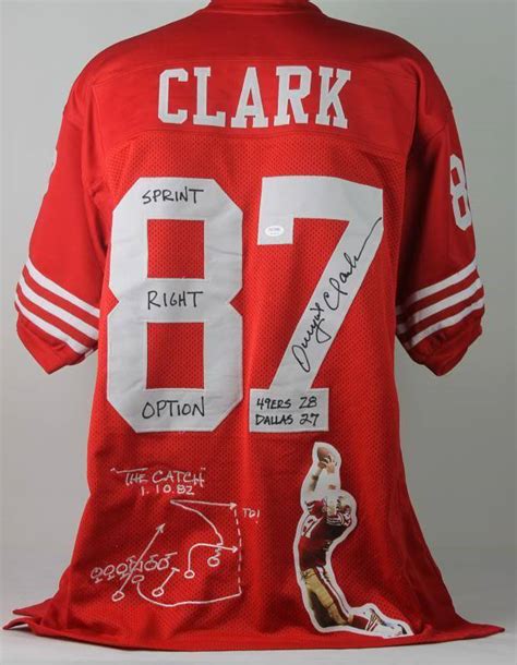 Lot Detail Dwight Clark Unique Signed Sprint Right Option Jersey W