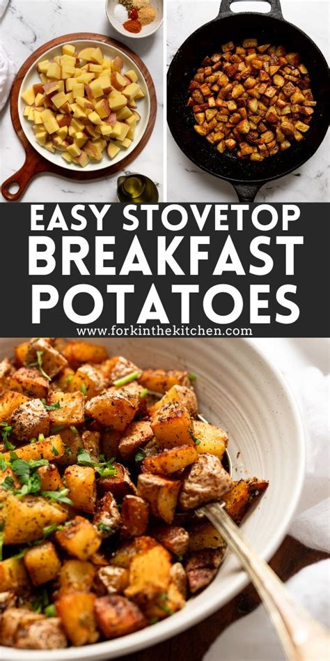 Skillet Breakfast Potatoes With Red Potatoes Fork In The Kitchen