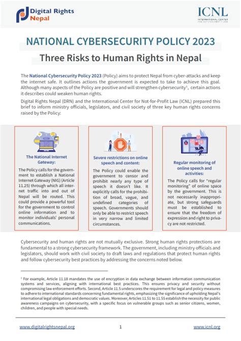 Advocacy Brief On National Cybersecurity Policy 2023 Digital Rights Nepal