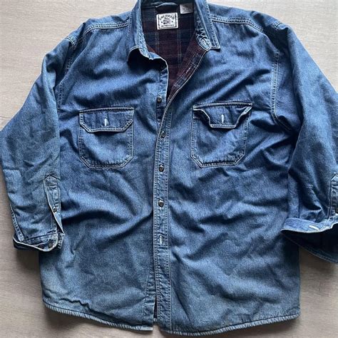 Mens Fleece Lined Jean Jacket Button Up Nice Heavy Depop