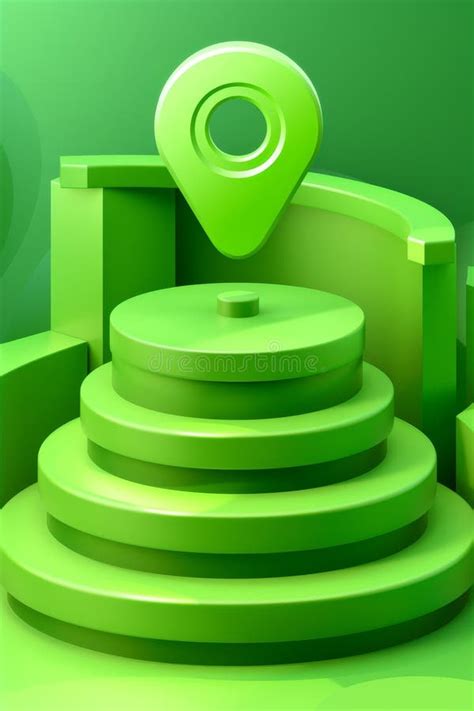 D Ground Slice Location Pin Icon On Green Land Plot For Estate Investment And Construction