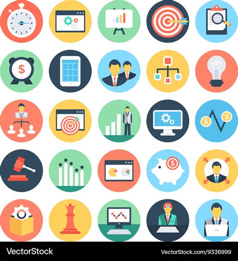 Project Management Colored Icons 3 Royalty Free Vector Image