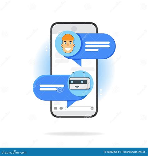 Chat Bot Concept In Flat Style Man Chatting With A Chatbot On A Smartphone User Conversation