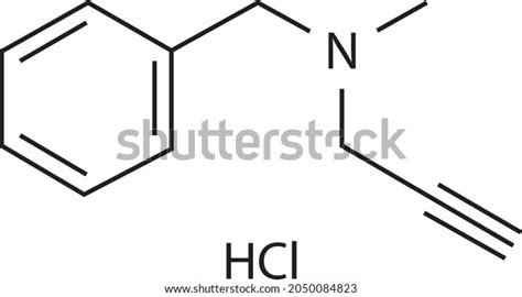 Pargyline Hydrochloride Molecule Chemical Structure Skeletal стоковая
