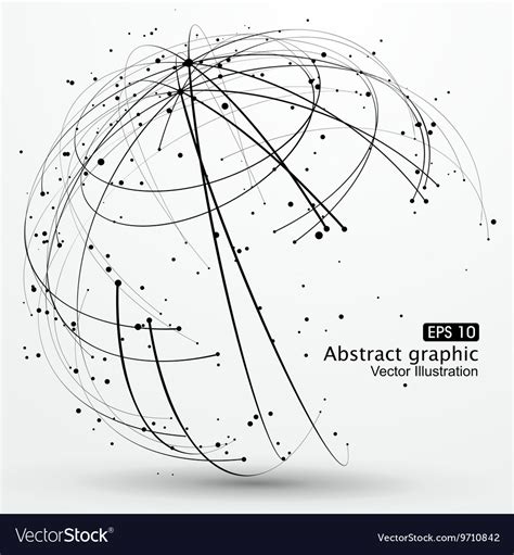 Point And Curve Constructed Sphere Wireframe Vector Image