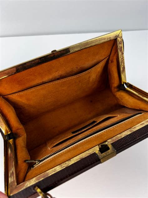 Vintage Whitbey For Macys New York Brown Lizardrepti Gem