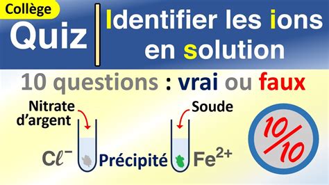 Les Tests De Reconnaissance Ou D Identification Des Ions En Solution